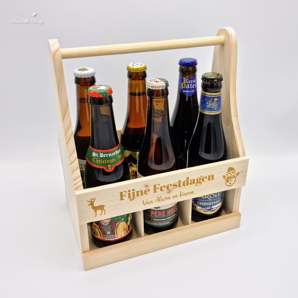 Houten Bierkrat Feestdagen | Snelle levering | Nice Little Things